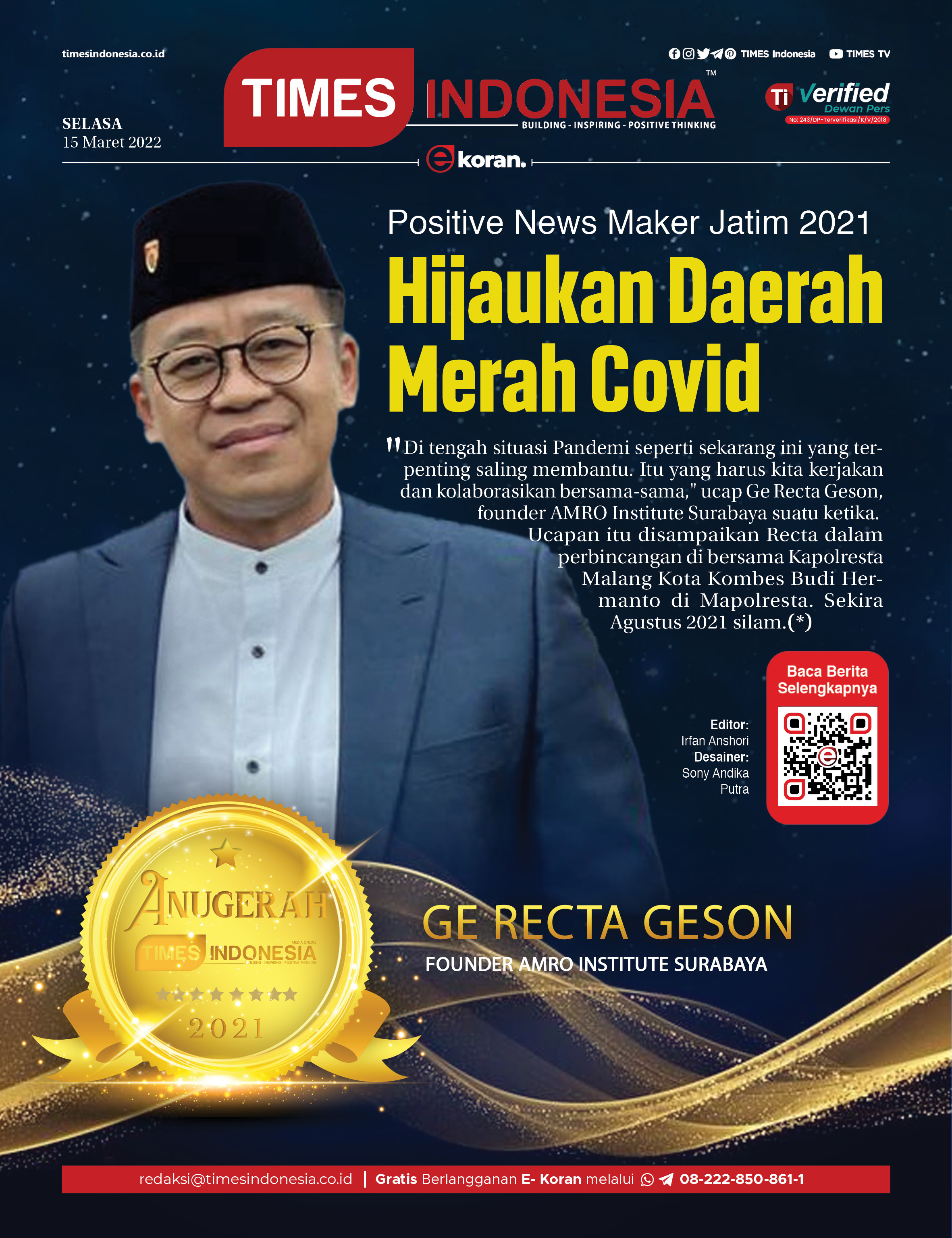 Edisi Selasa, 15 Maret 2022: E-Koran, Bacaan Positif Masyarakat 5.0 - TIMES Indonesia