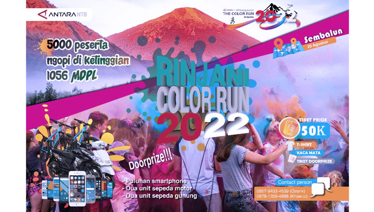 "Rinjani Color Run 2022", Sensasi Berlari di Ketinggian 1.056 Mdpl - TIMES Indonesia