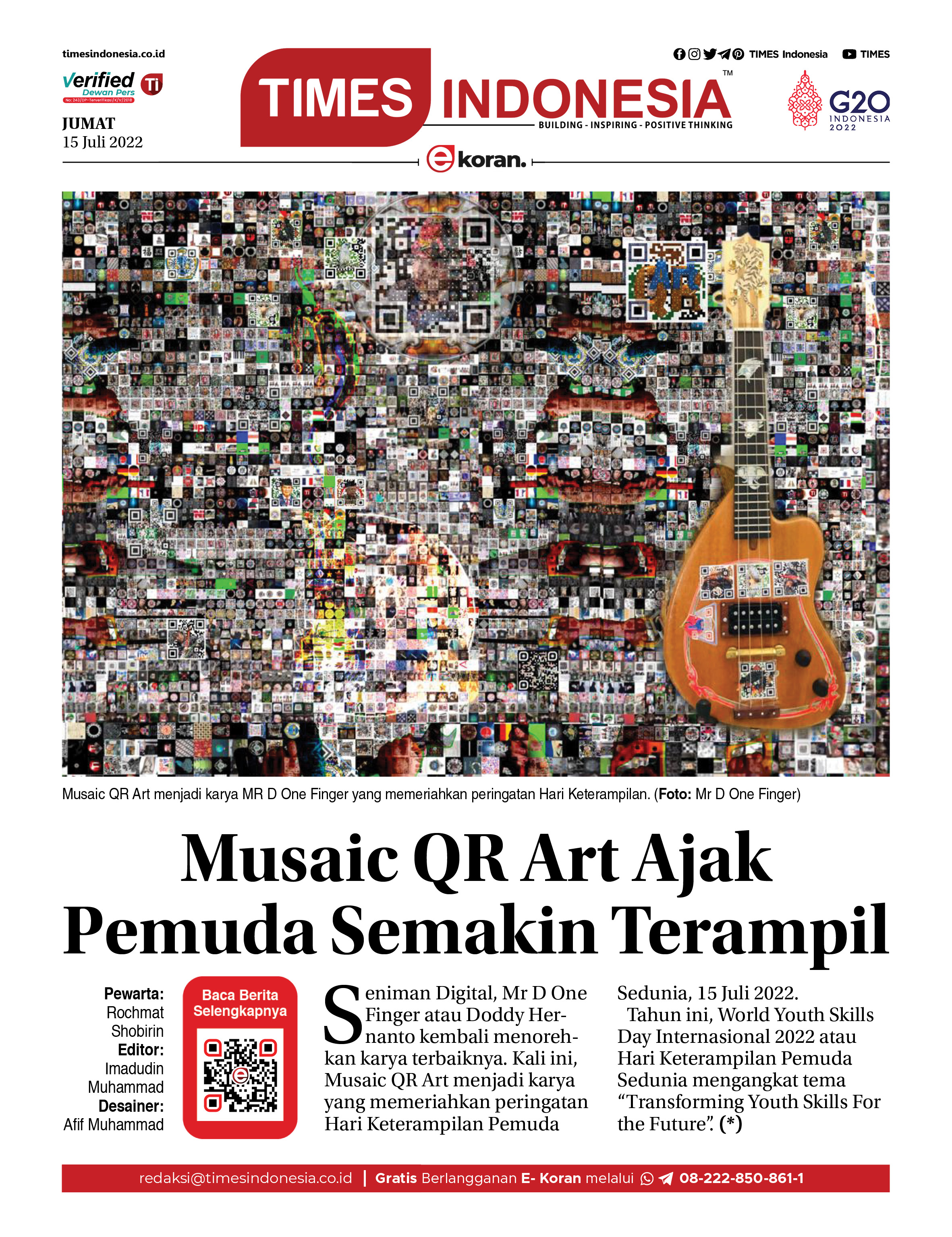 Edisi Jumat, 15 Juli 2022: E-Koran, Bacaan Positif Masyarakat 5.0 - TIMES Indonesia