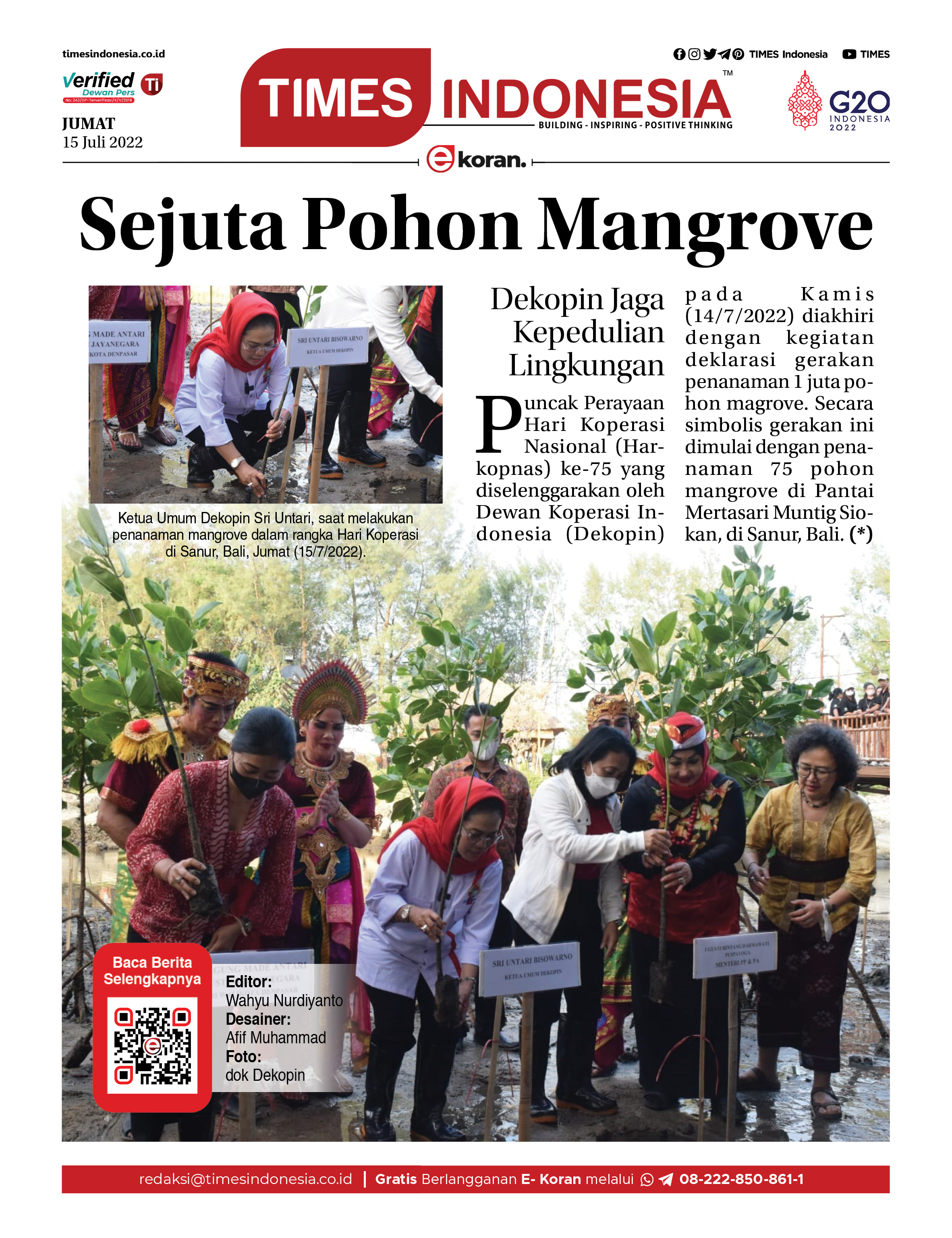 Edisi Jumat, 15 Juli 2022: E-Koran, Bacaan Positif Masyarakat 5.0 - TIMES Indonesia