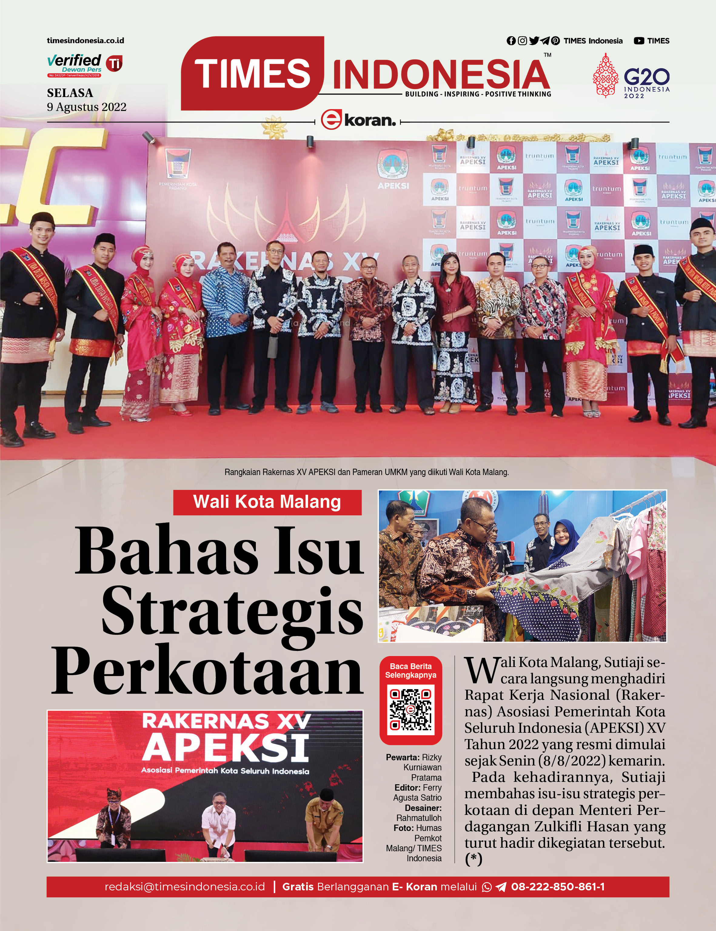 Edisi Selasa, 9 Agustus 2022: E-Koran, Bacaan Positif Masyarakat 5.0 ... Edisi Selasa, 9 Agustus 2022: E-Koran, Bacaan Positif Masyarakat 5.0 ...