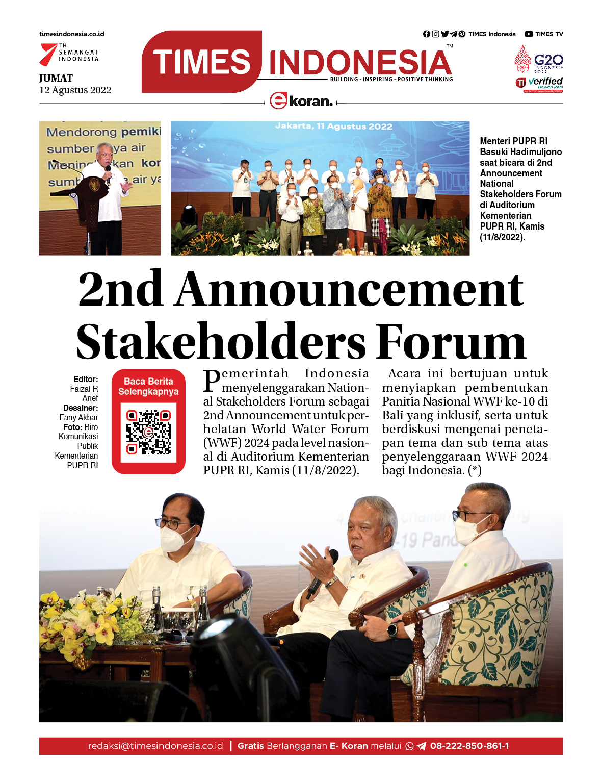 Edisi Jumat, 12 Agustus 2022: E-Koran, Bacaan Positif Masyarakat 5.0 - TIMES Indonesia