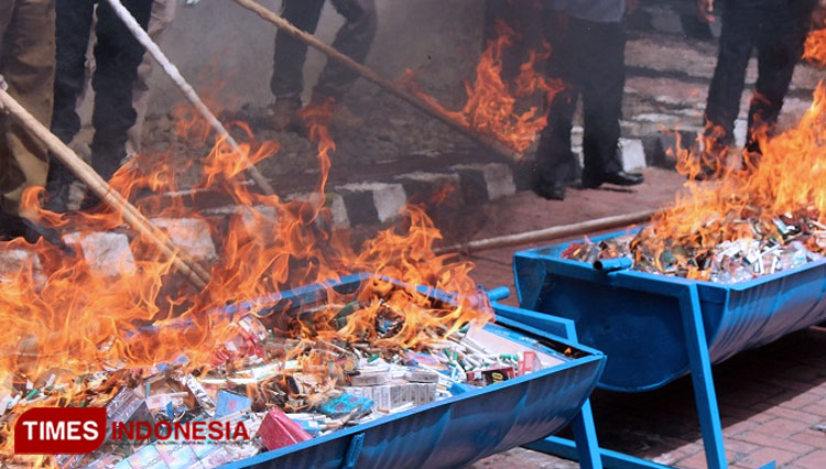 Bea Cukai Kediri Sita 19,7 Juta Batang Rokok Ilegal - TIMES Jatim