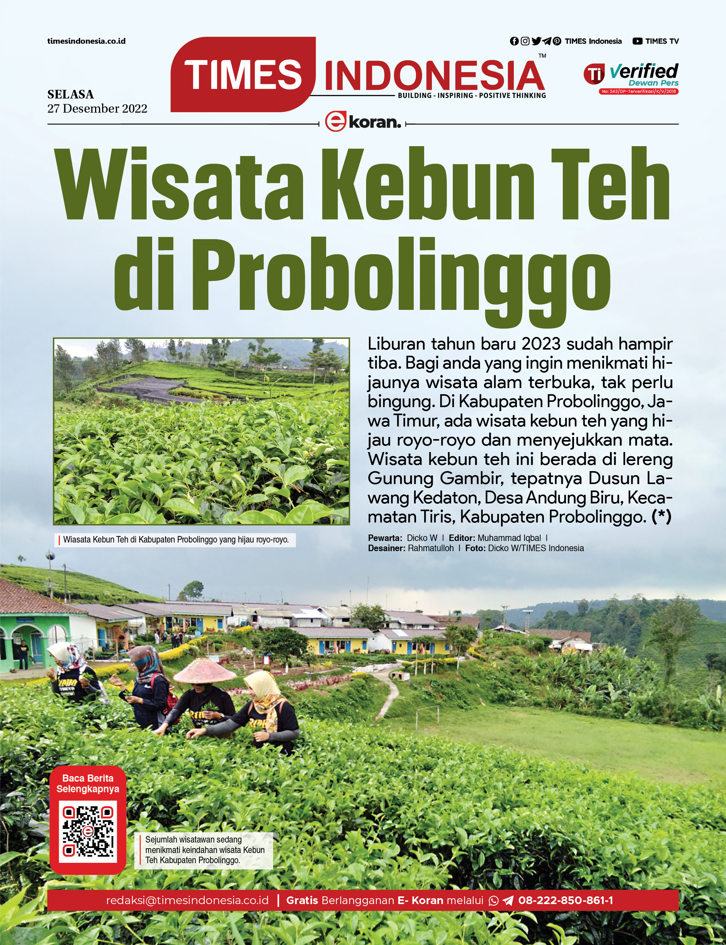 Edisi Selasa, 27 Desember 2022: E-Koran, Bacaan Positif Masyarakat 5.0 ...