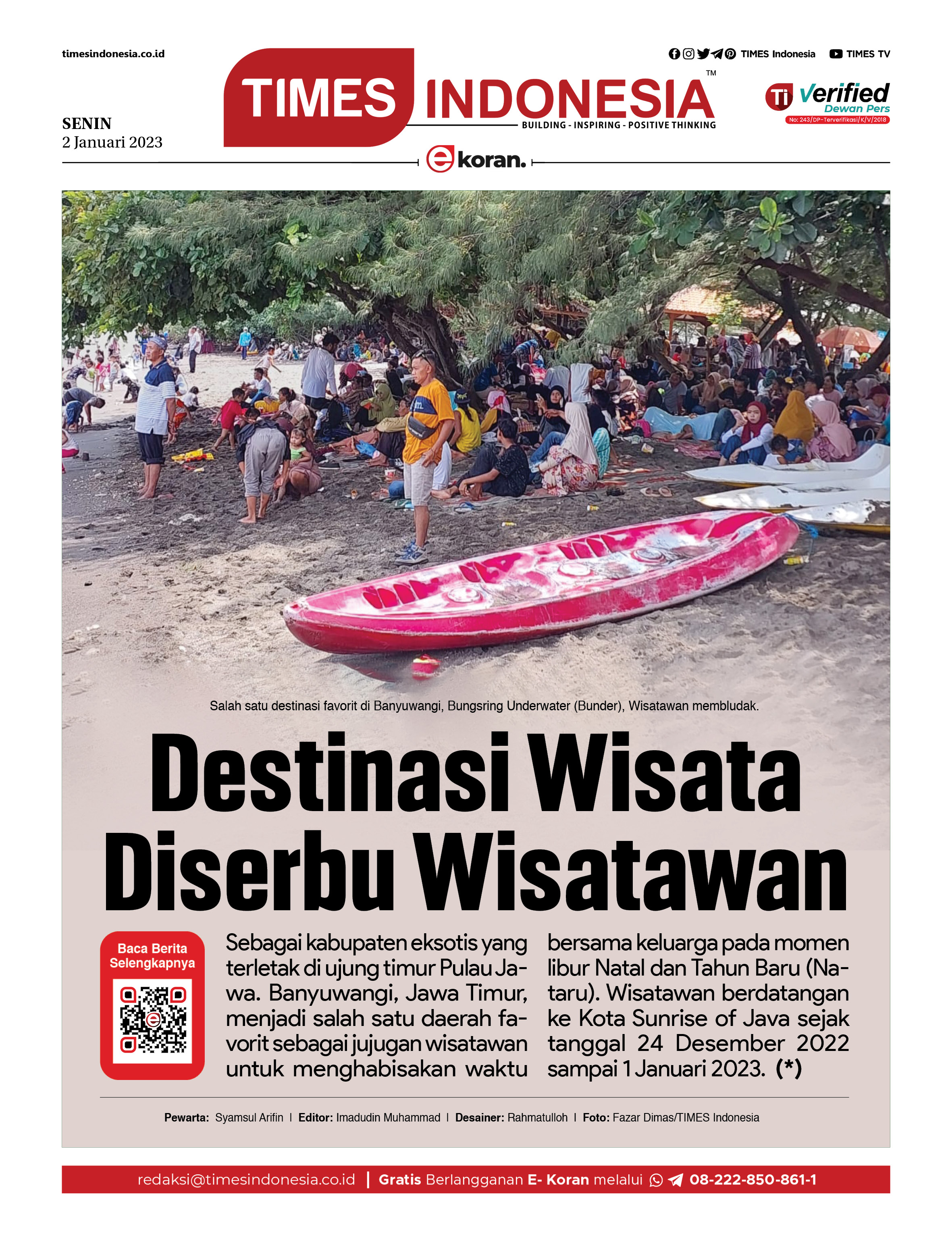 Edisi Senin, 2 Januari 2023: E-Koran, Bacaan Positif Masyarakat 5.0 ...