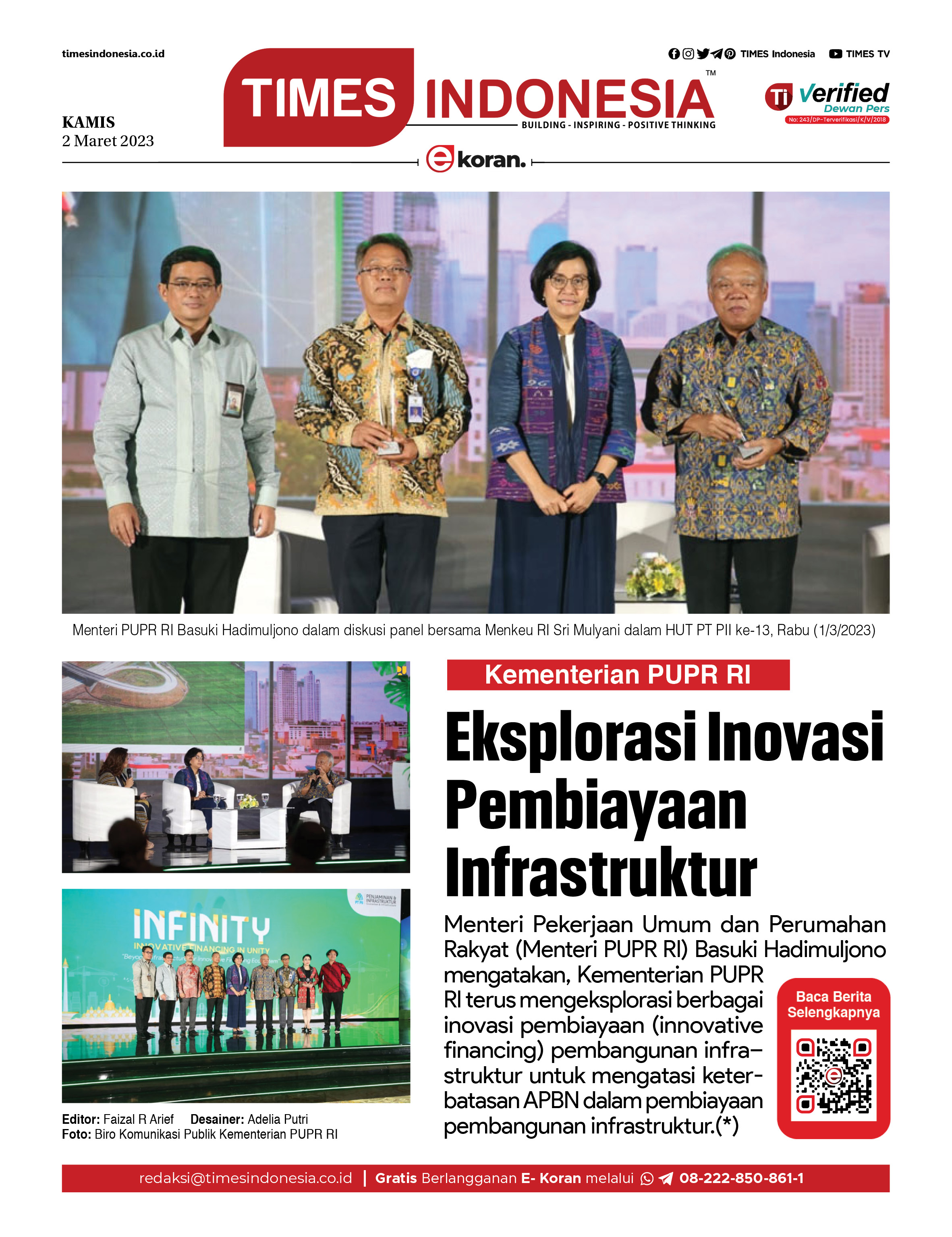 Edisi Kamis, 2 Maret 2023: E-Koran, Bacaan Positif Masyarakat 5.0 - TIMES Indonesia