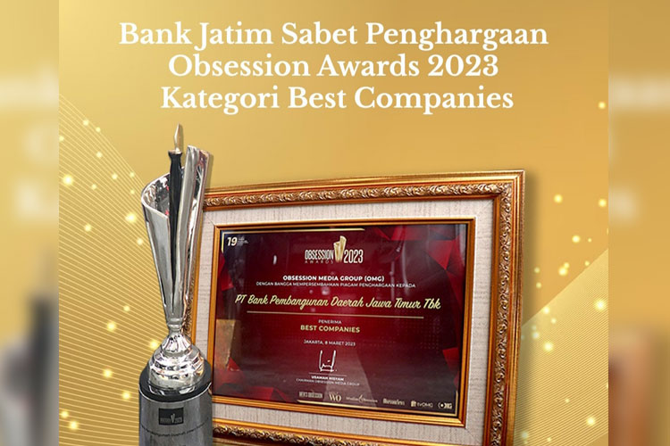 Bank Jatim Raih Penghargaan Obsession Awards 2023 Kategori Best Companies - TIMES Indonesia