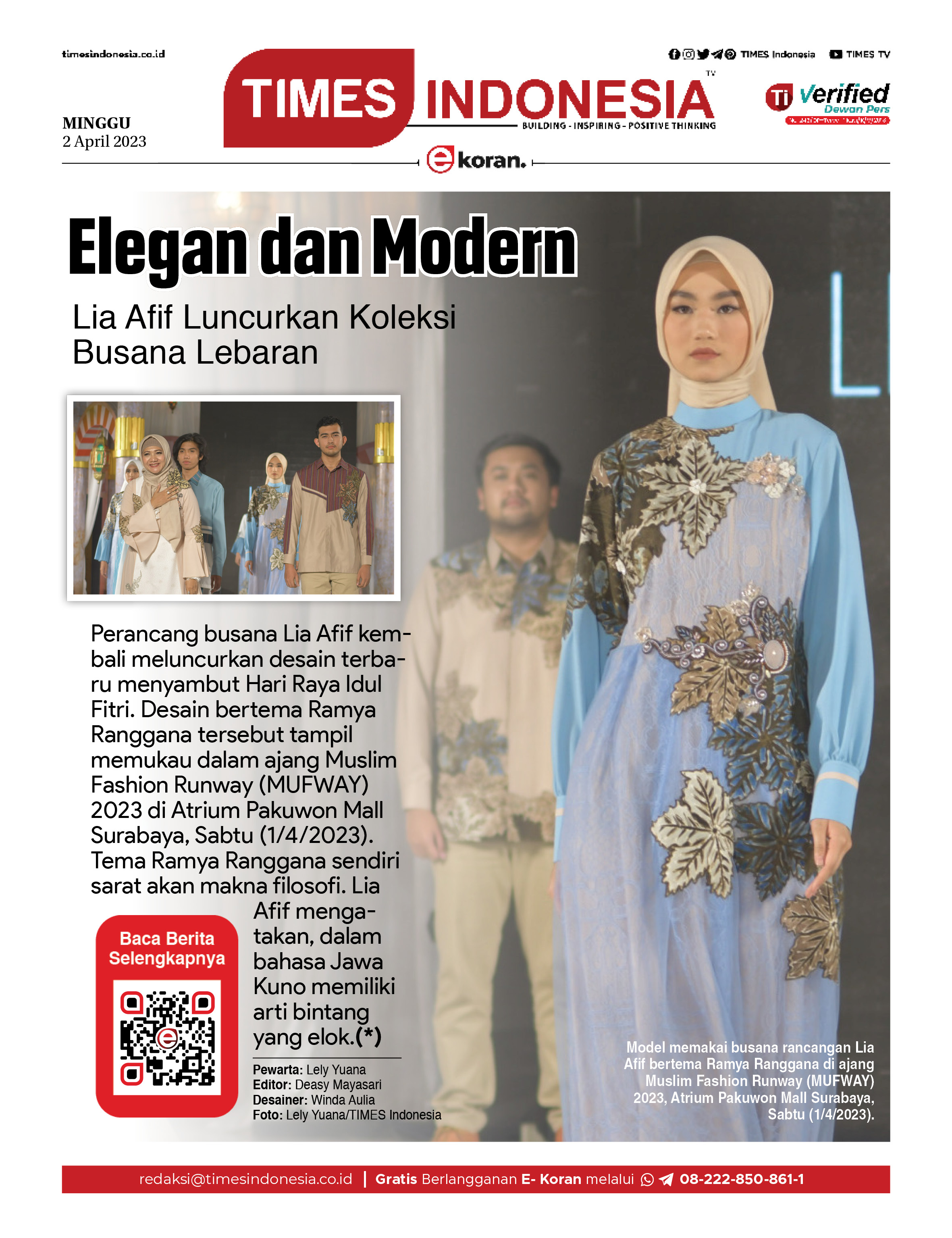 Edisi Minggu, 2 April 2023: E-Koran, Bacaan Positif Masyarakat 5.0 - TIMES Indonesia