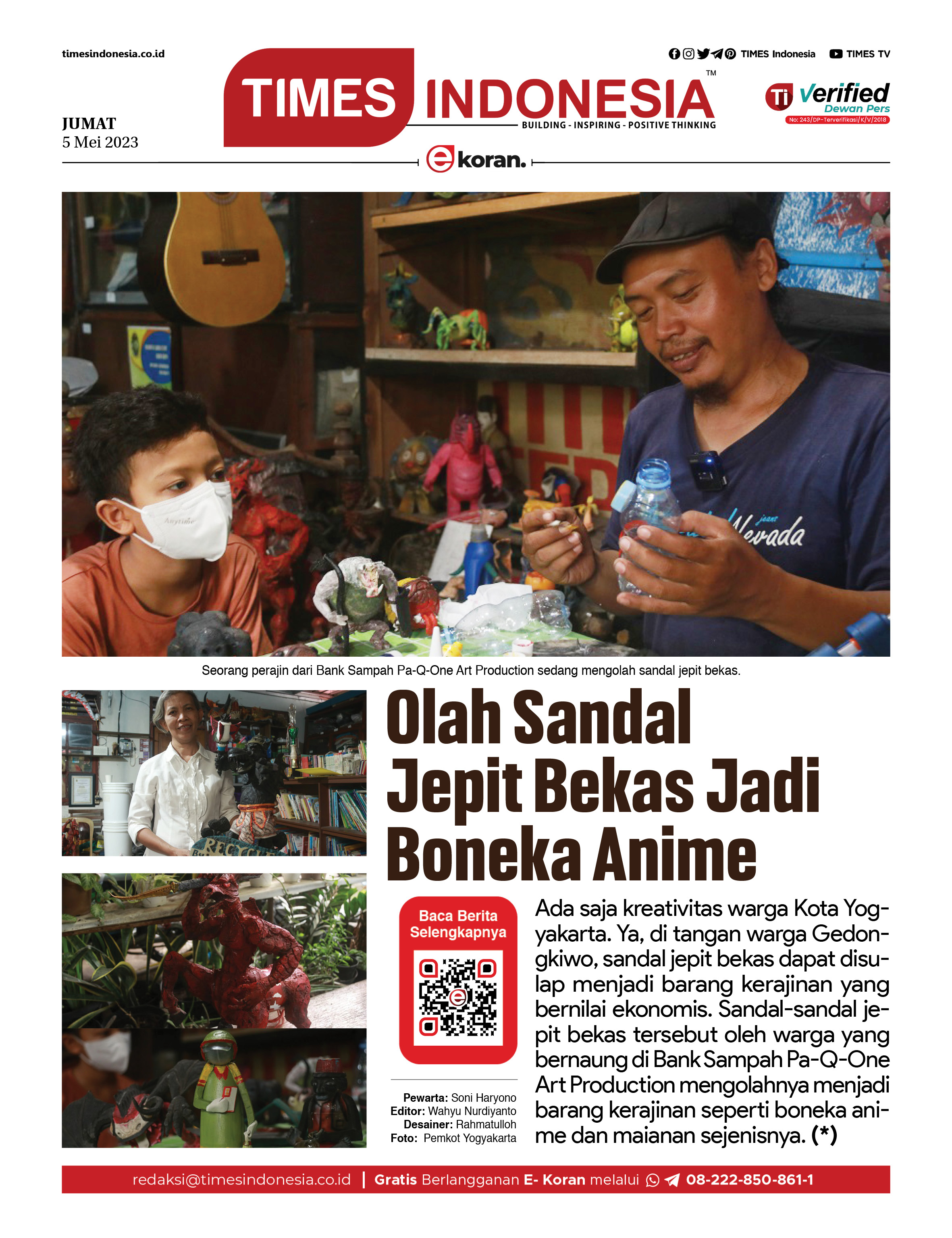 Edisi Jumat, 5 Mei 2023: E-Koran, Bacaan Positif Masyarakat 5.0 - TIMES Indonesia