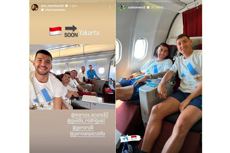 Pemain Argentina Pamer Foto Terbang ke Jakarta, Tak ada Foto Lionel ... Pemain Argentina Pamer Foto Terbang ke Jakarta, Tak ada Foto Lionel ...