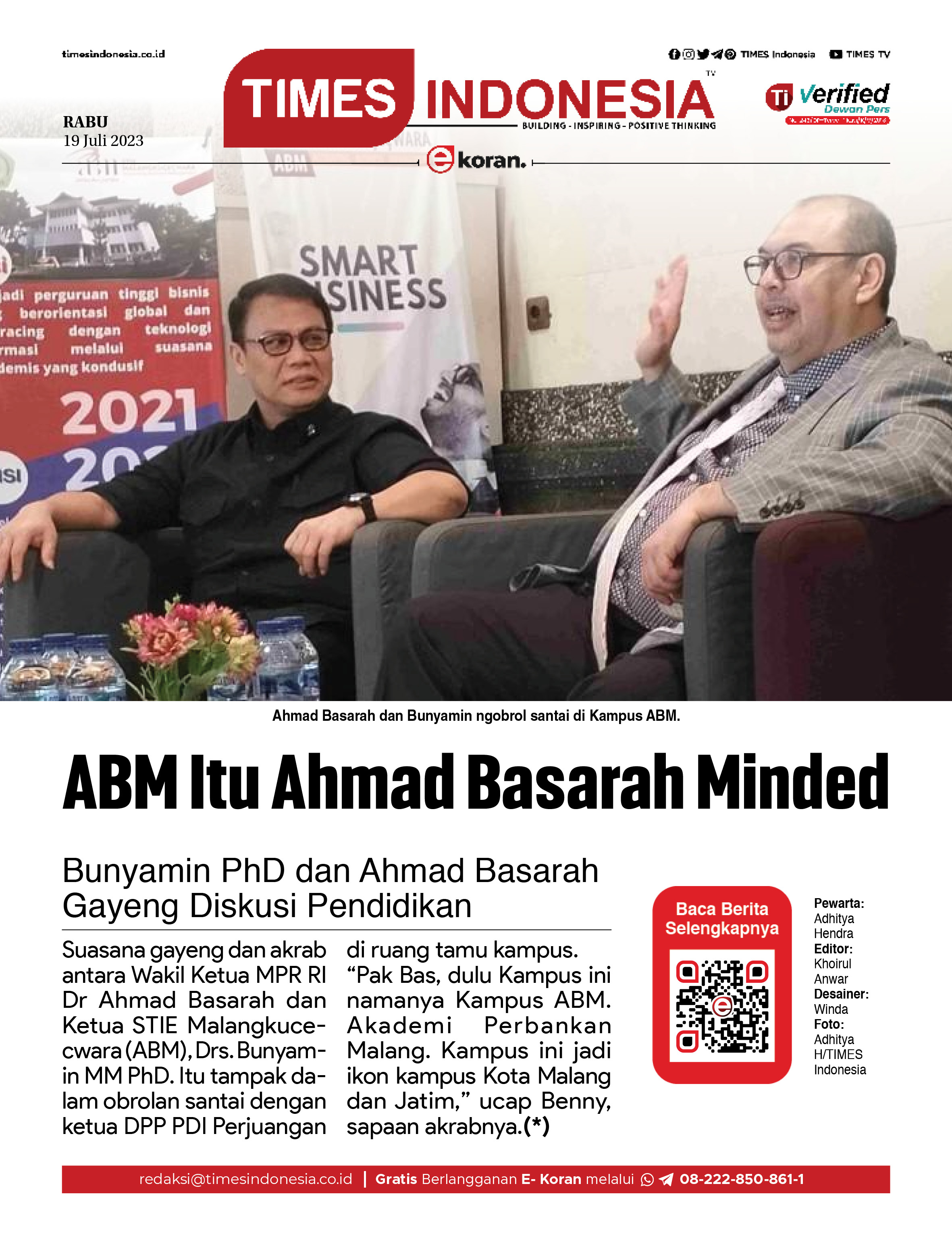 Edisi Rabu, 19 Juli 2023: E-Koran, Bacaan Positif Masyarakat 5.0 ...