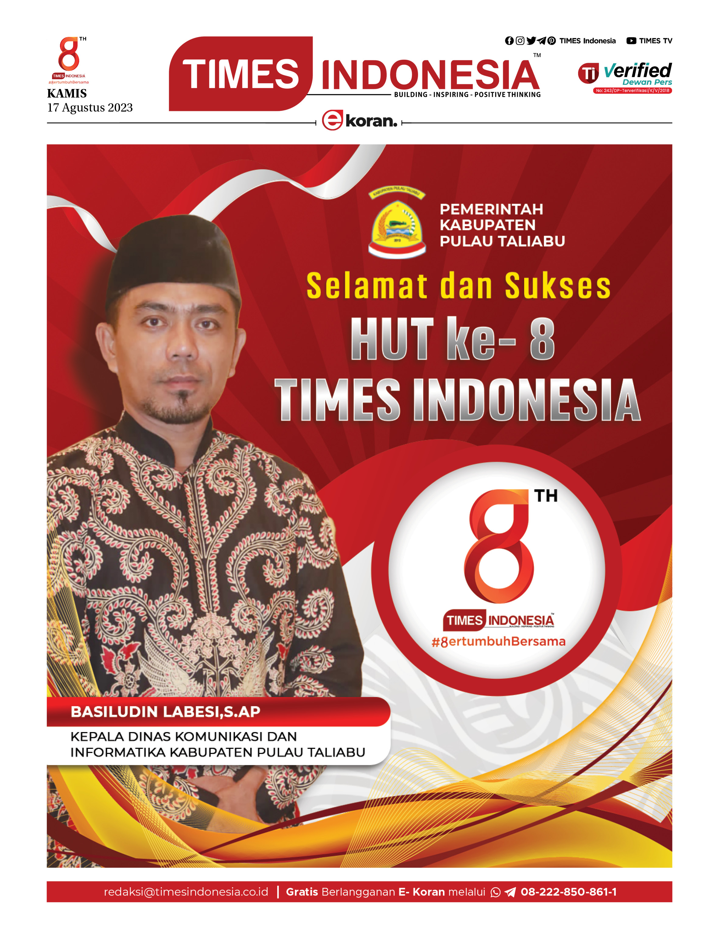 Edisi Kamis, 17 Agustus 2023: E-Koran, Bacaan Positif Masyarakat 5.0 - TIMES Indonesia