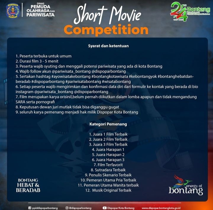 Ditutup 4 November, Ini Ketentuan Short Movie Competition Dispopar ...