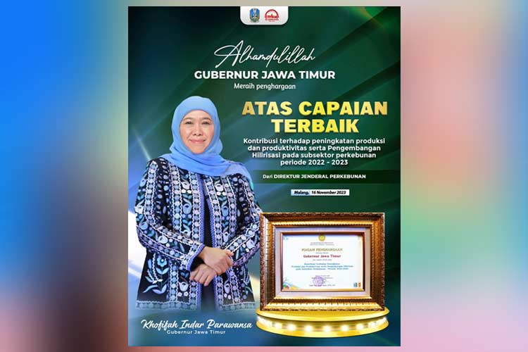 Gubernur Khofifah Sub Sektor Perkebunan Berkontribusi 14 54 Persen