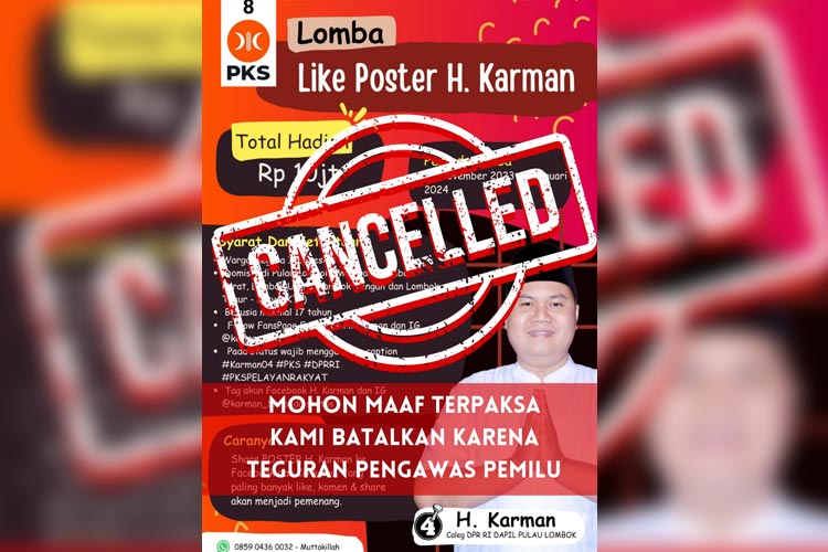 Caleg DPR RI dari PKS H Karman Mendadak Batalkan Lomba Poster, Ada Apa ...