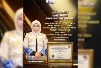 Pemprov Jatim Raih Penghargaan Ombudsman RI - TIMES Indonesia