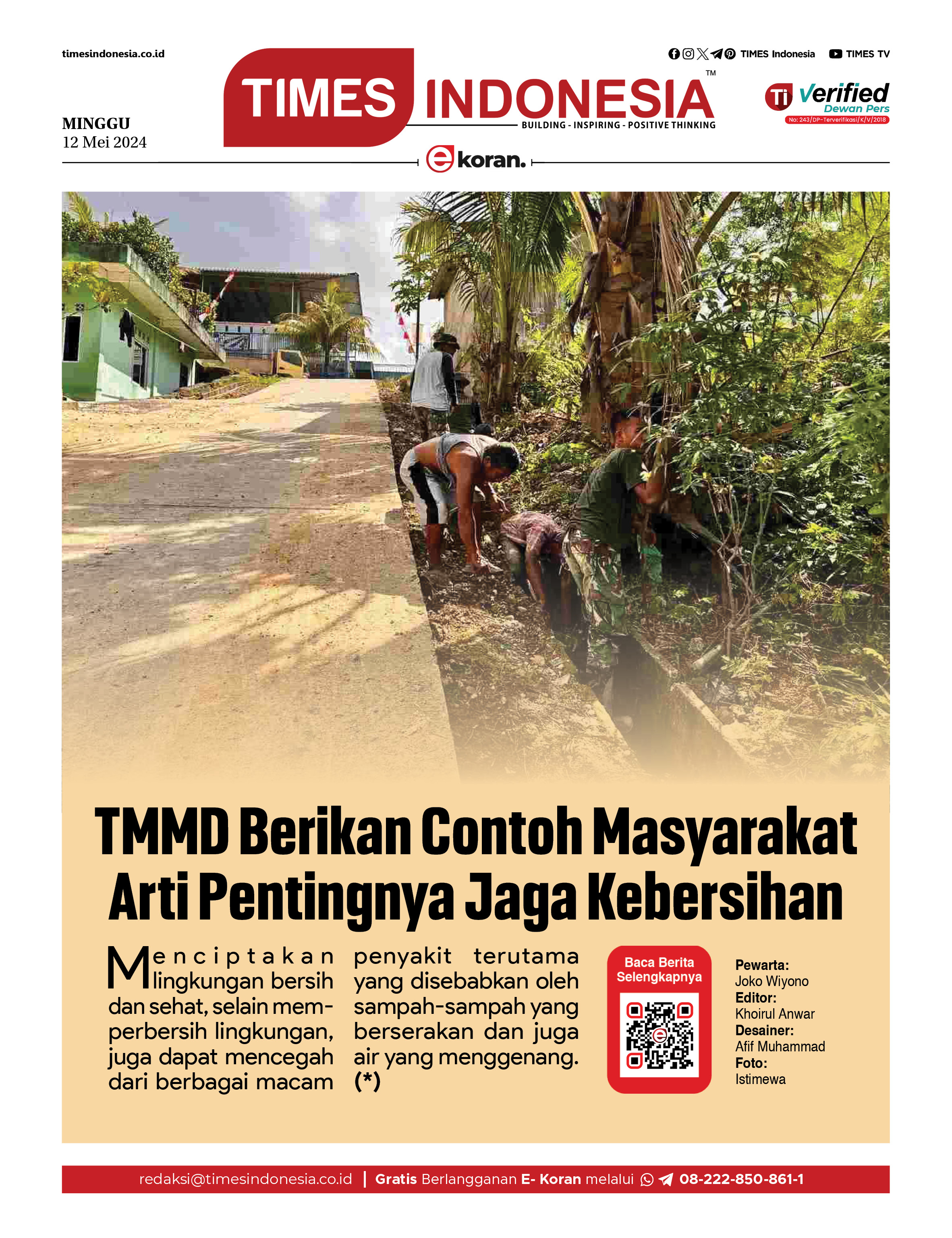 Edisi Minggu, 12 Mei 2024: E-Koran, Bacaan Positif Masyarakat 5.0 - TIMES Indonesia