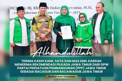 PPP Rekomendasikan Khofifah-Emil Kembali Maju di Pilgub Jatim 2024 - TIMES Indonesia