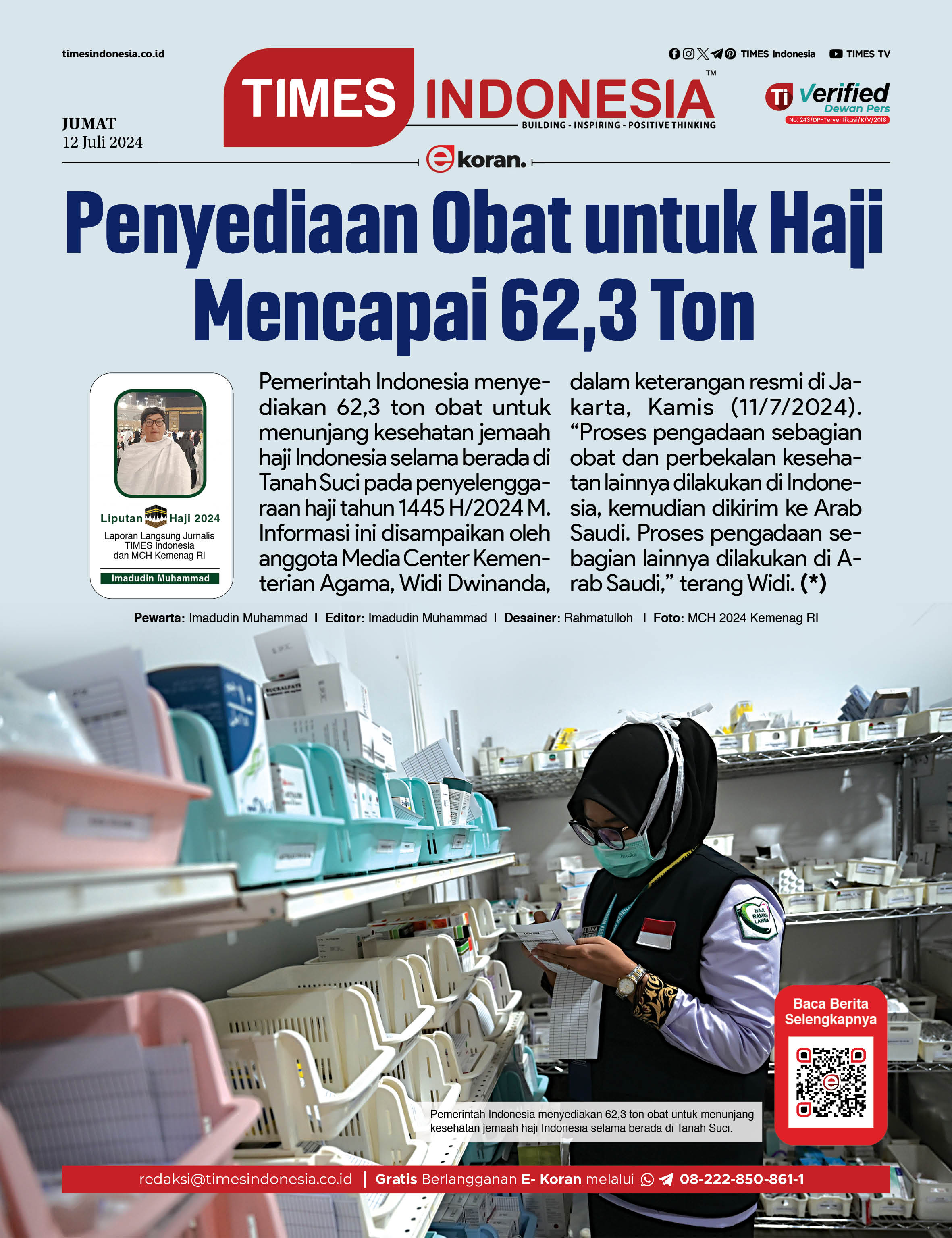 Edisi Jumat 12 Juli 2024: E-Koran, Bacaan Positif Masyarakat 5.0 - TIMES Indonesia