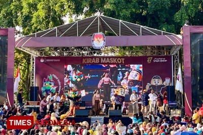 Cak Percil dan Dike Sabrina Meriahkan Serah Terima Kirab Maskot Pilkada ...