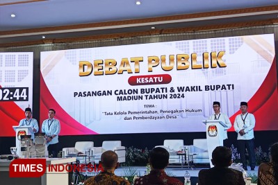 Debat Publik Perdana Pilbup Madiun, Performa Paslon Disoroti Pakar Komunikasi - TIMES Indonesia