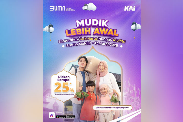 PT KAI Hadirkan Promo Spesial Diskon Hingga 25% untuk Mudik Lebih Awal ...